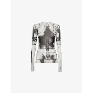 Jean Paul Gaultier Skeleton-Print Woven Top In White Black - 85